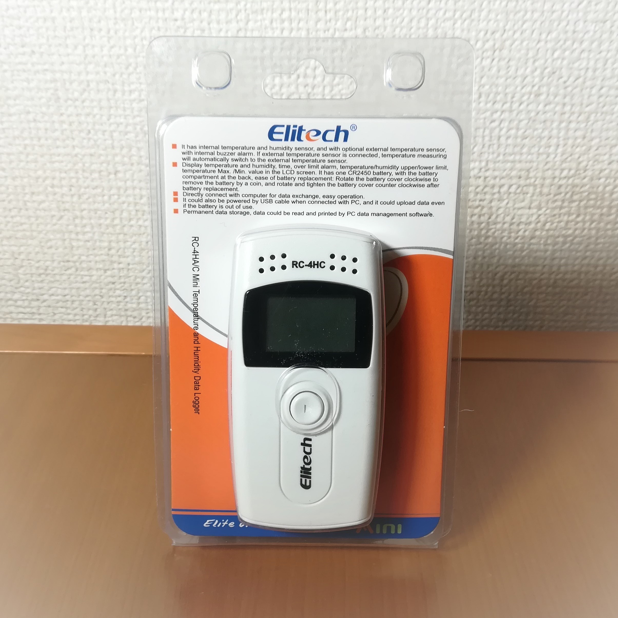 温湿度データロガー Elitech RC-4HCを購入してました。